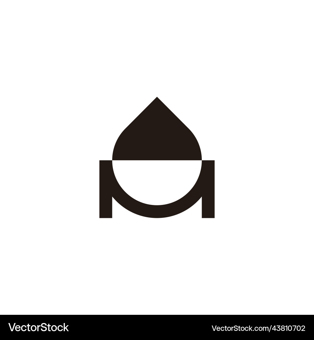 Letter m water drop geometric symbol simple logo Vector Image