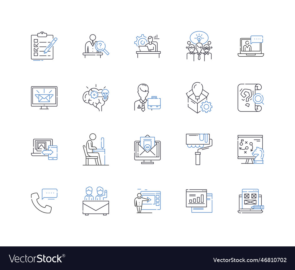 Nerking event line icons collection Royalty Free Vector