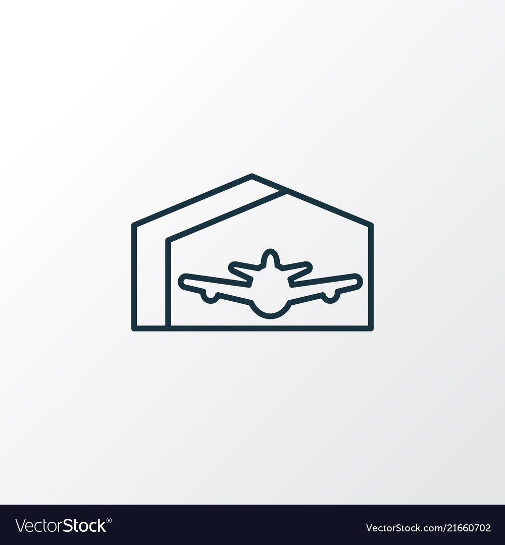 Plane hangar icon line symbol premium quality Vector Image Plane hangar icon line symbol premium quality Vector Image