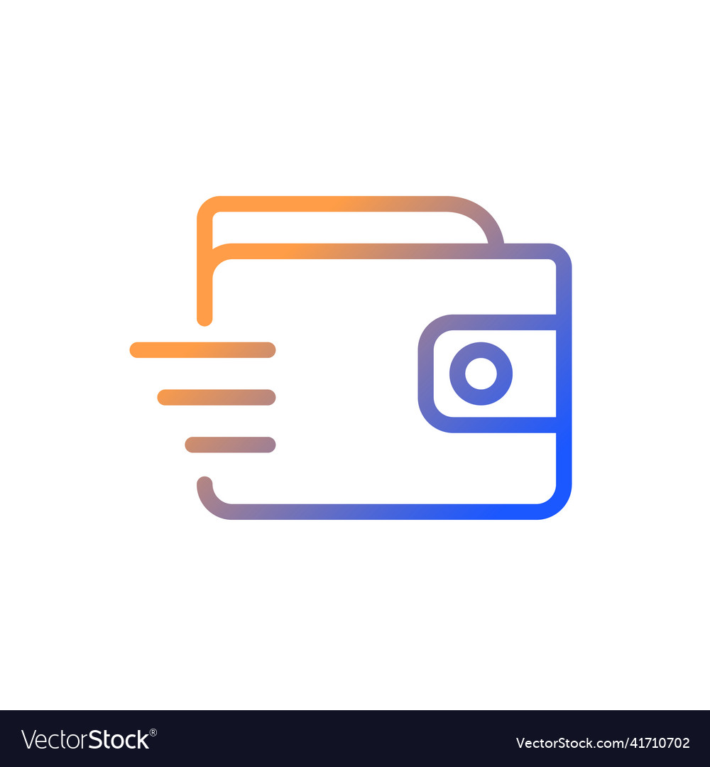 Quick payment gradient linear icon Royalty Free Vector Image