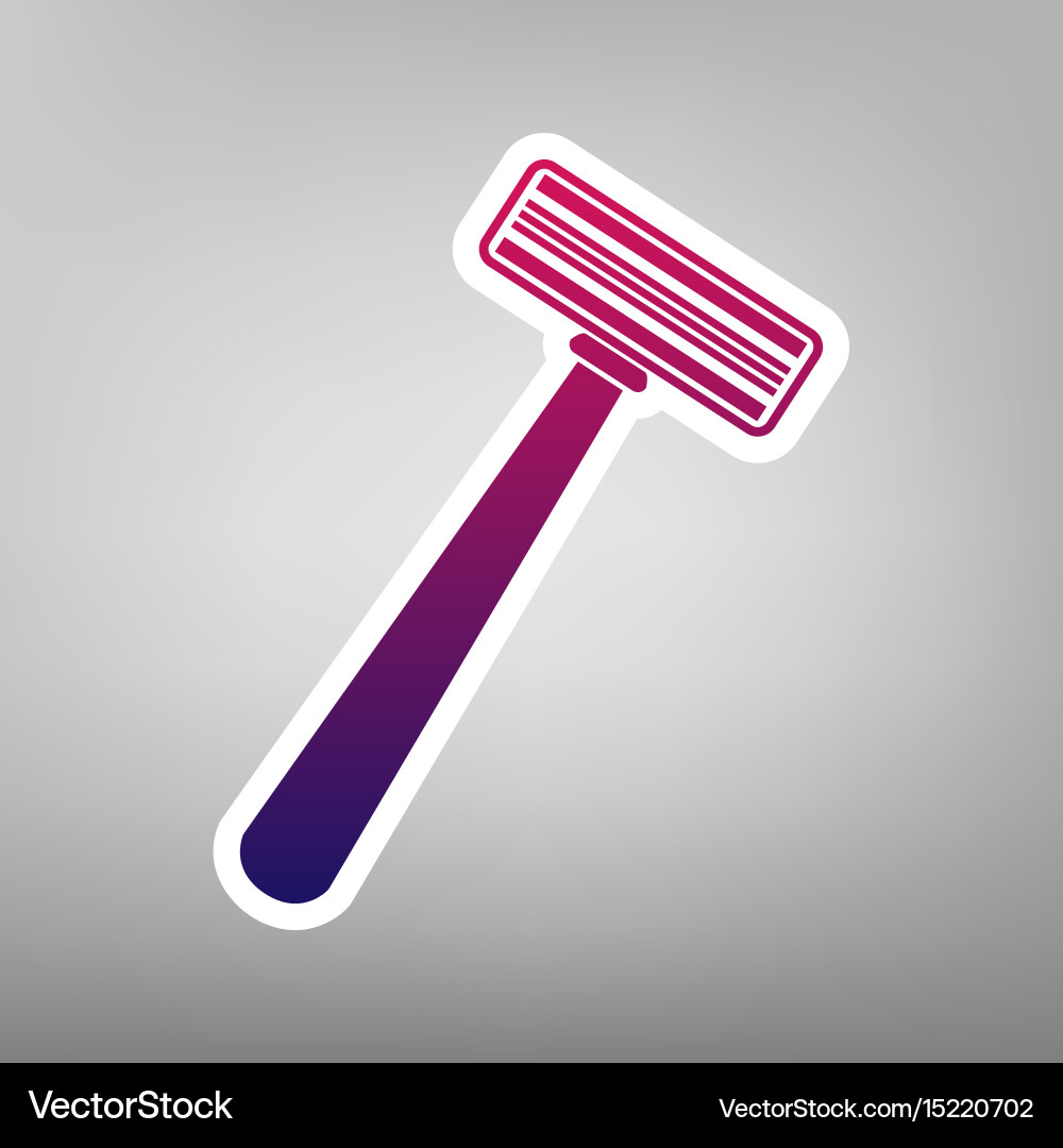 Safety razor sign purple gradient icon on Vector Image