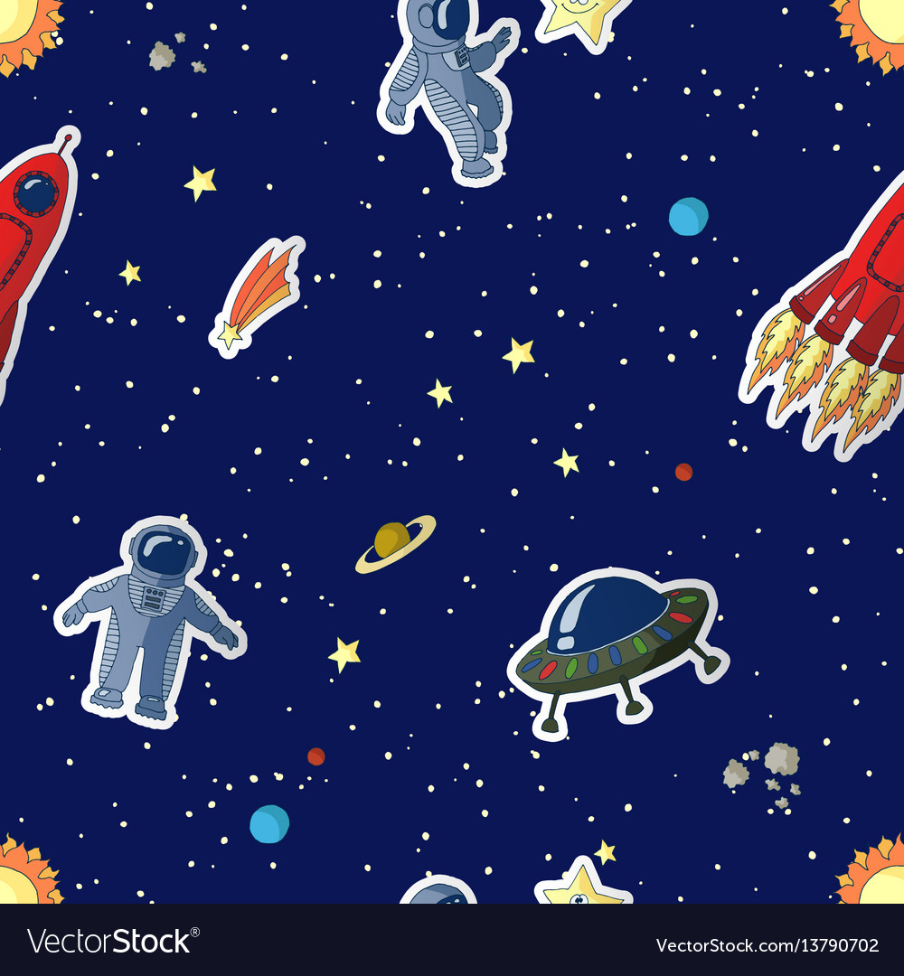 Seamless pattern space Royalty Free Vector Image