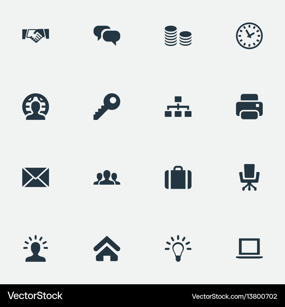 Set of simple b2b icons Royalty Free Vector Image
