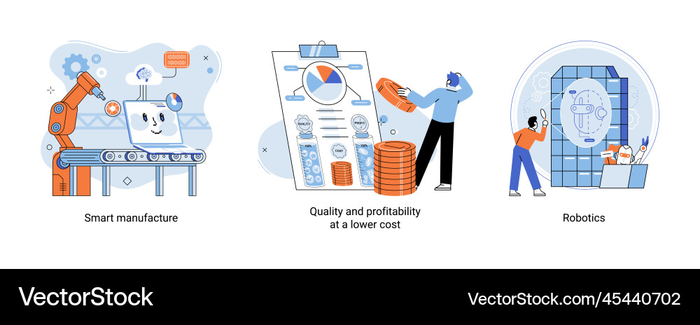 Smart manufacture metaphor with automated Vector Image
