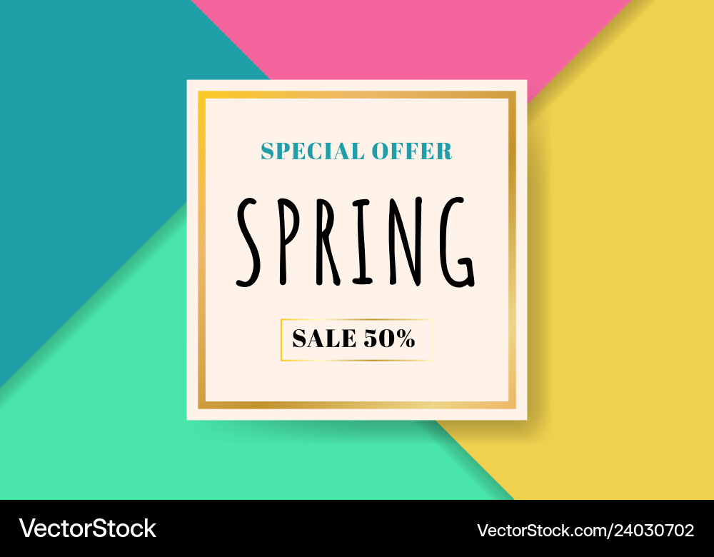 Template spring sale beautiful colorful Royalty Free Vector