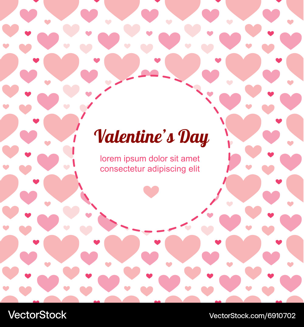 Valentines day card template with hearts Vector Image