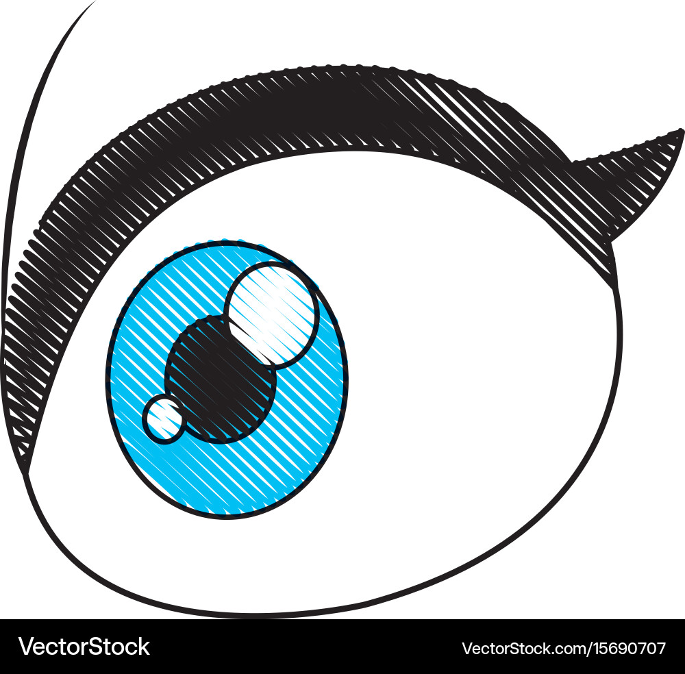 Cartoon eye vision look optic icon Royalty Free Vector Image