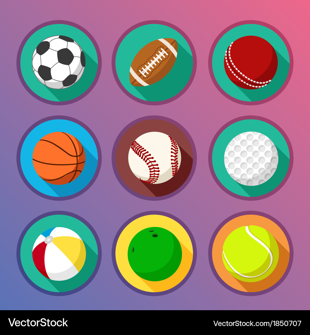 Flat and round sport icons Royalty Free Vector Image