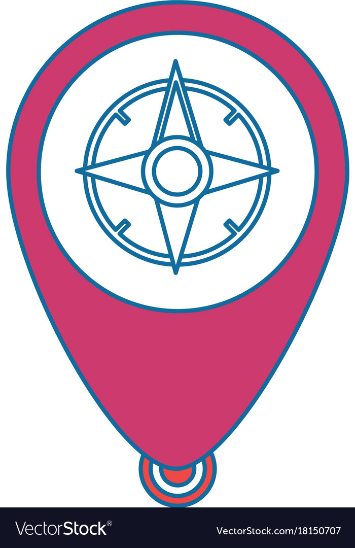 Pointer location with compass Royalty Free Vector Image