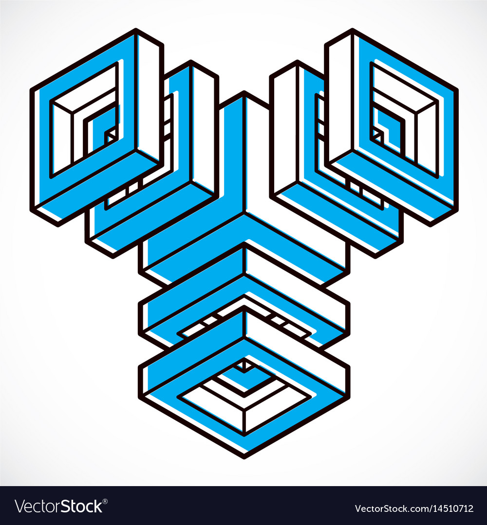3d design abstract dimensional cube shape Vector Image
