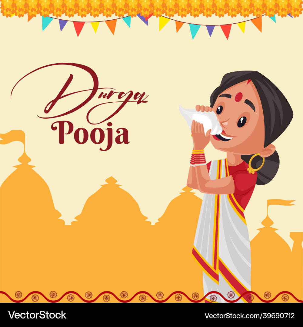 Banner design of durga pooja Royalty Free Vector Image