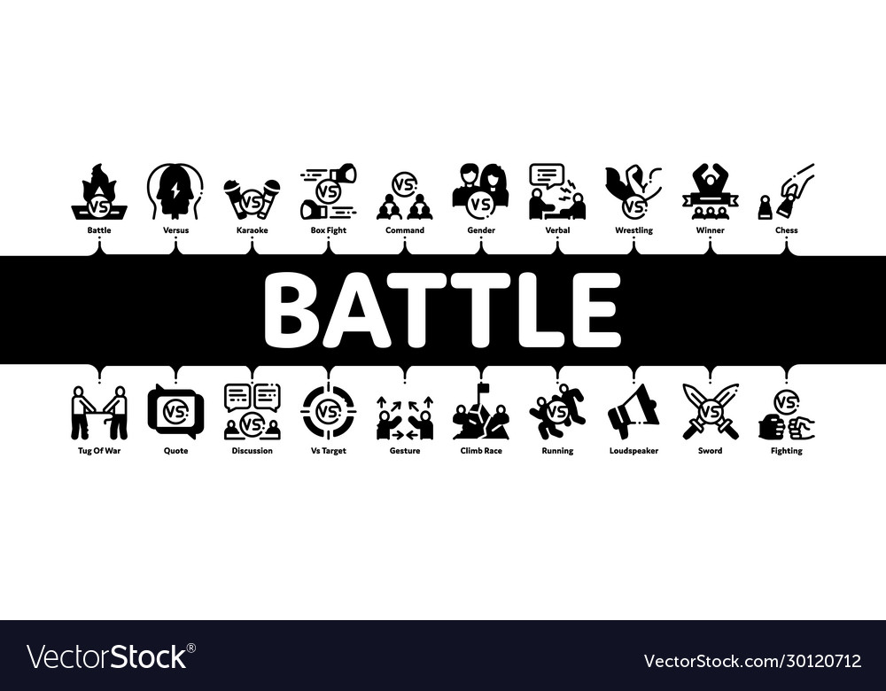 Battle competition minimal infographic banner Vector Image