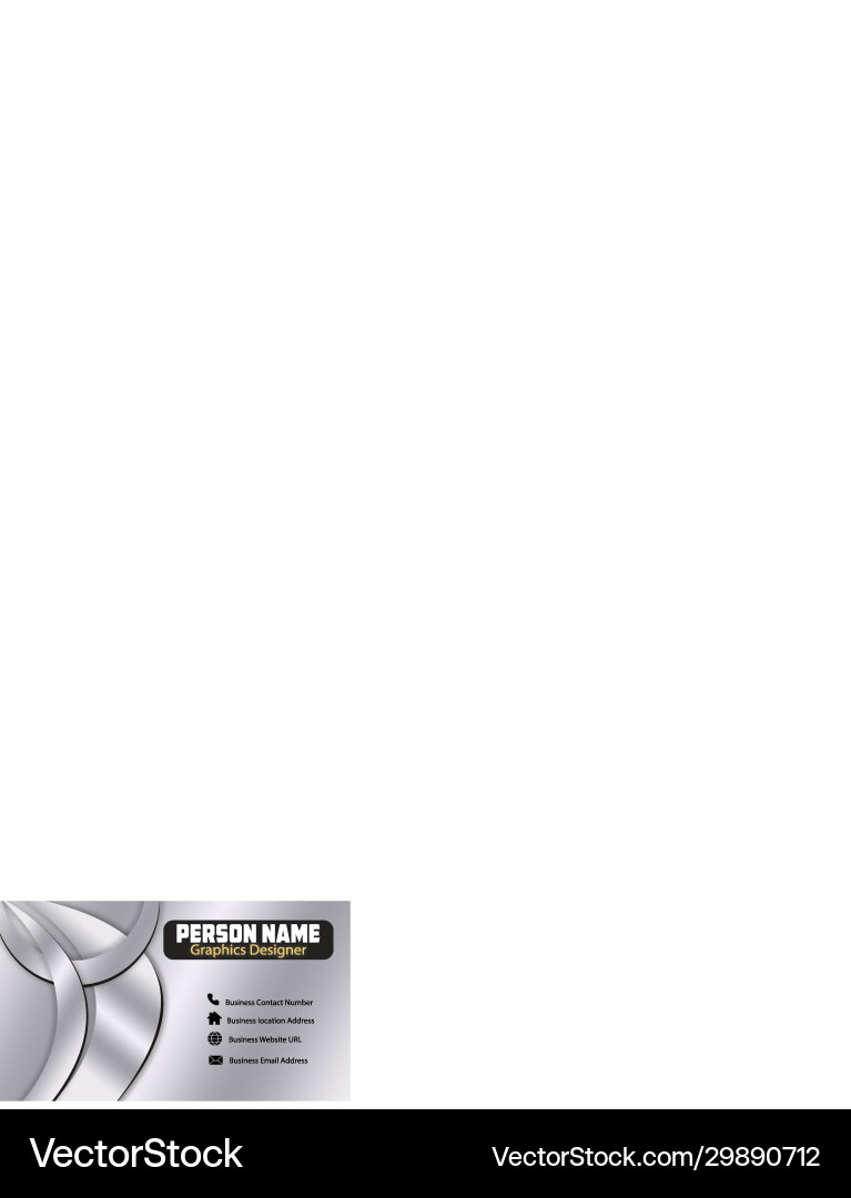 Black silver color business card image Royalty Free Vector