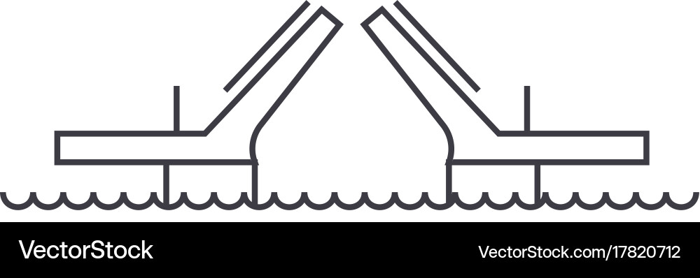 Bridgesdrawbridges line icon sign Royalty Free Vector Image
