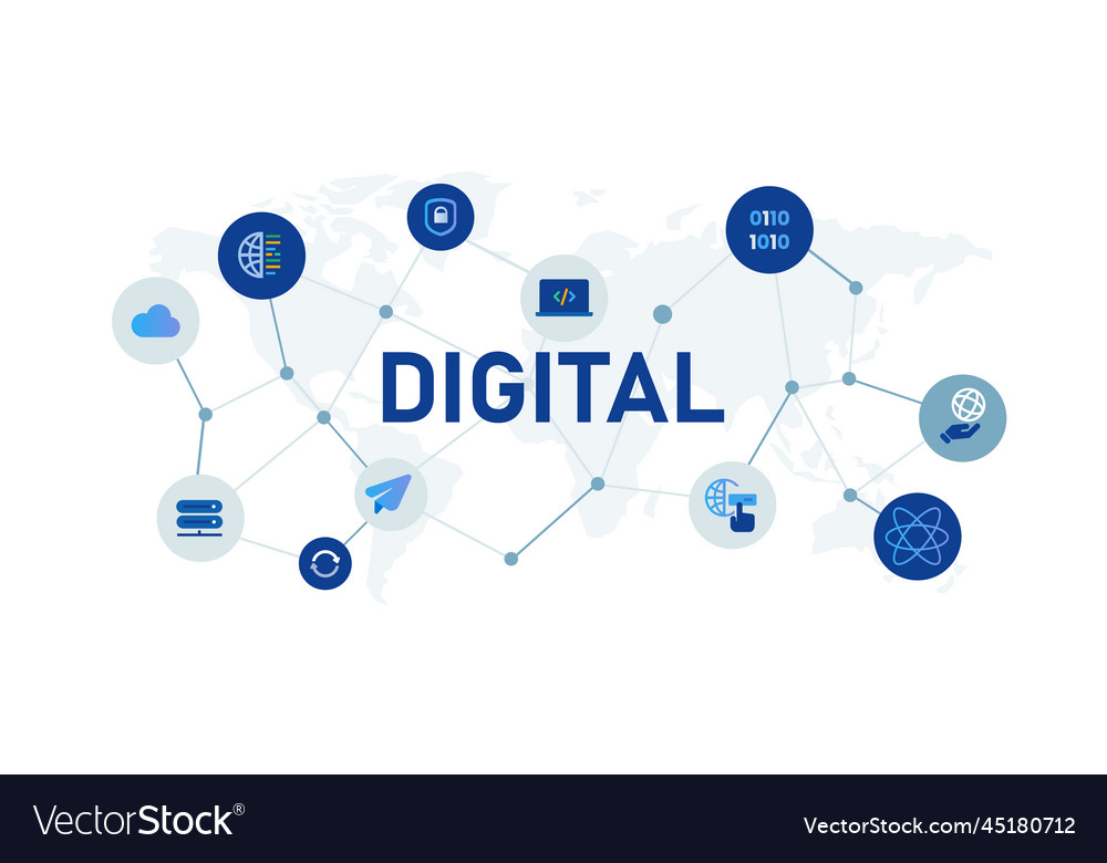 Digital technology bit code concept Royalty Free Vector