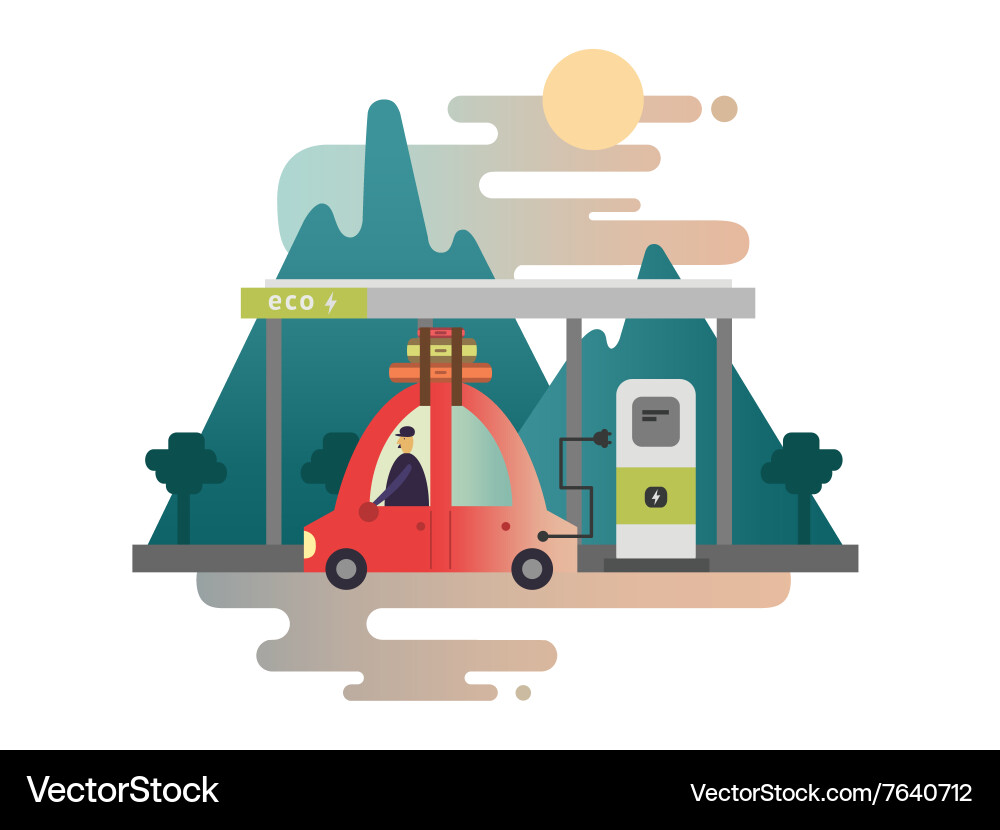 Electric car design Royalty Free Vector Image - VectorStock