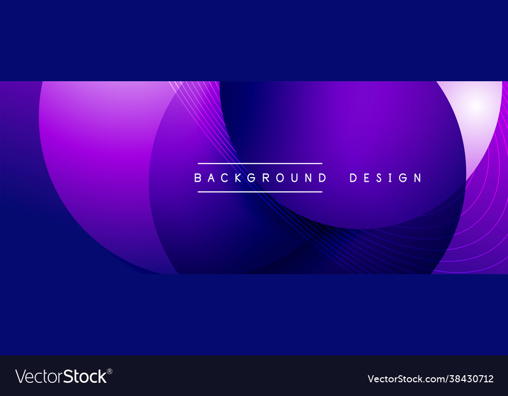 Gradient circles with shadows techno Royalty Free Vector