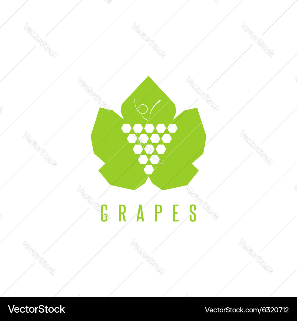 Grapes logo winemaking mark bunch of Royalty Free Vector