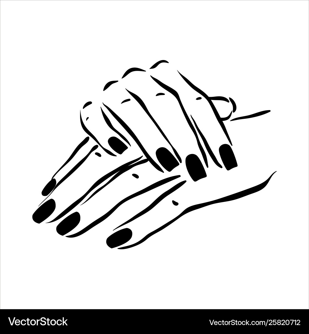 Hand drawn manicure Royalty Free Vector Image - VectorStock