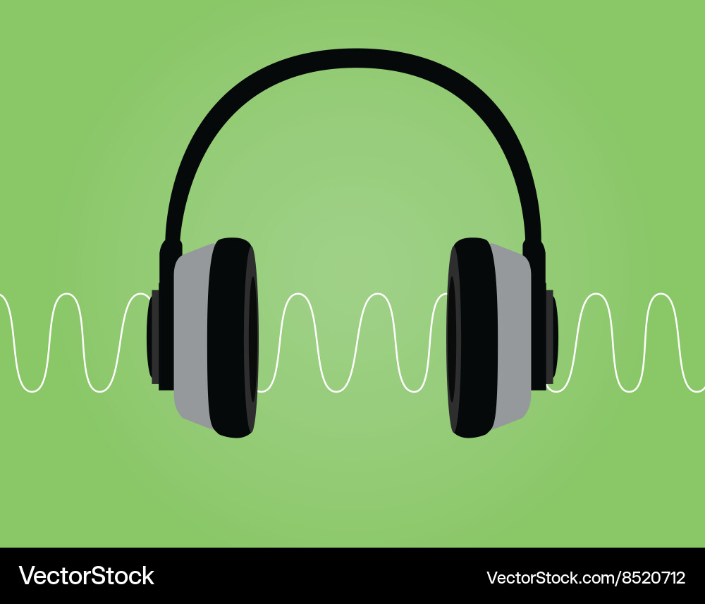 Headphone noise signal sound wave Royalty Free Vector Image