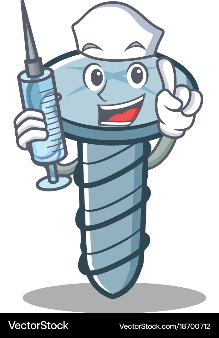 Nurse screw character cartoon style Royalty Free Vector