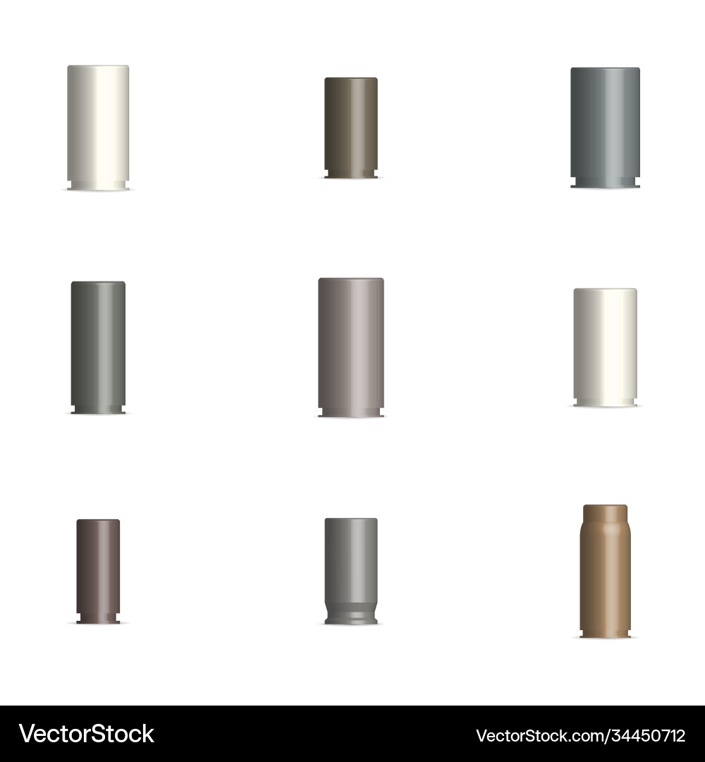 Set gun cartridges without a bullet Royalty Free Vector