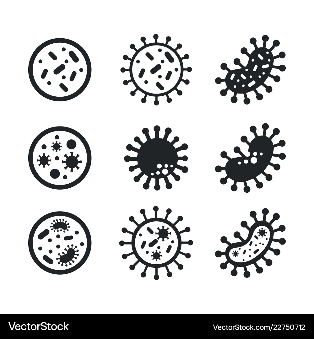 Set virus infection treatment campaign Royalty Free Vector