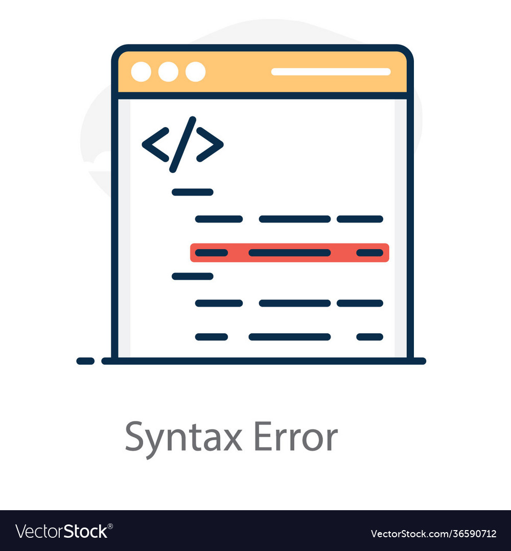 Syntax Error Royalty Free Vector Image VectorStock