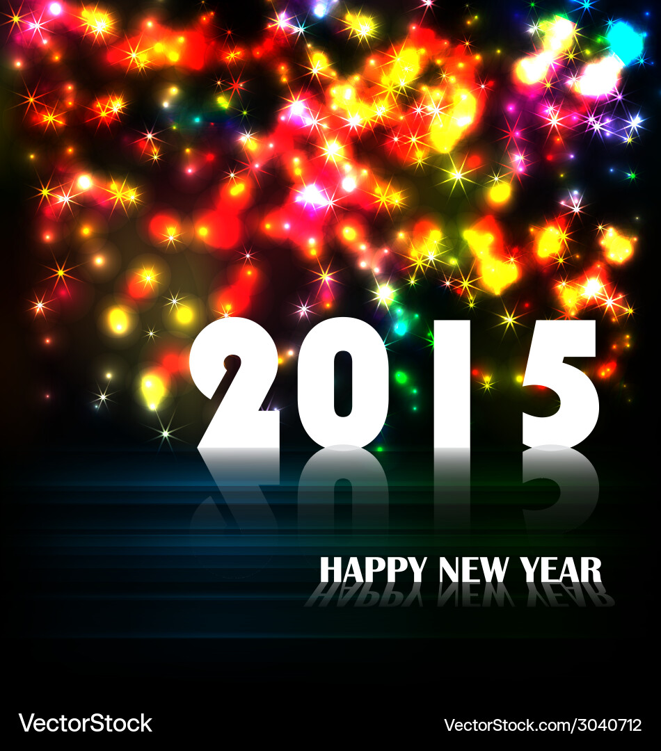 Year 2015 made of colored neon effect Royalty Free Vector