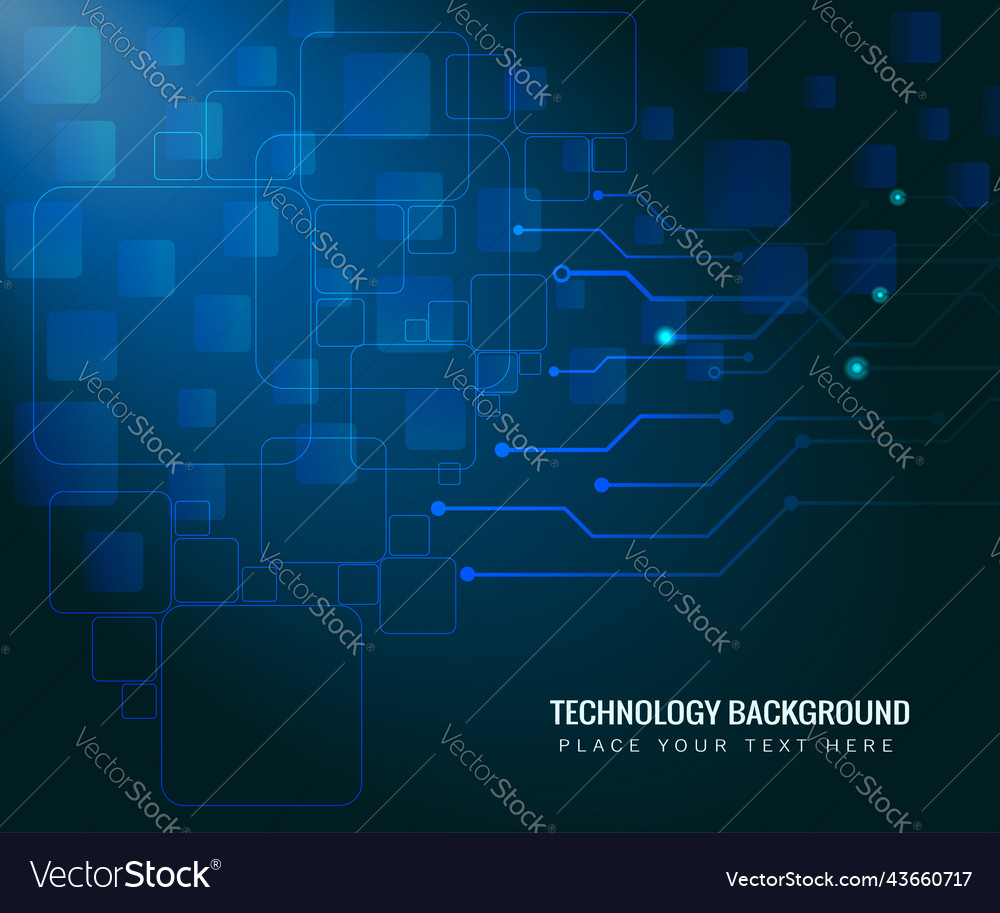 Abstract Lines And Dots Connecting Network Dark Vector Image
