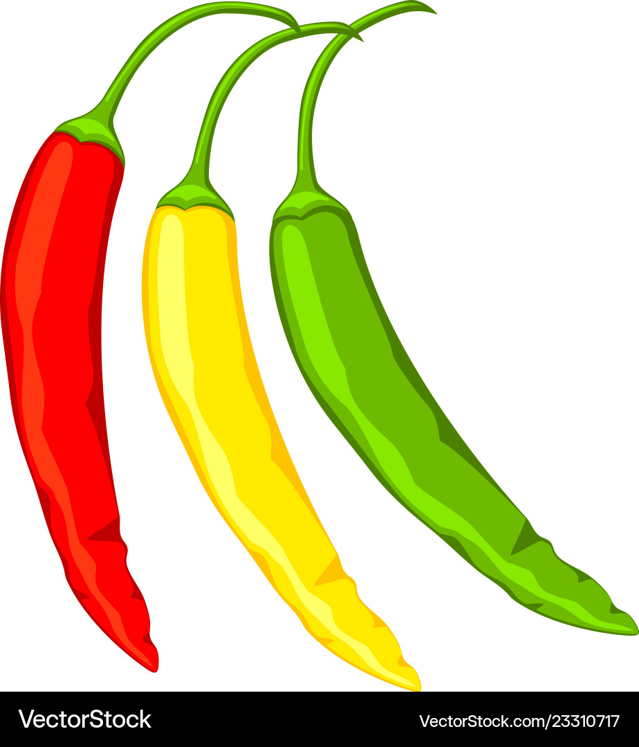 Colorful cartoon hot chilli pepper Royalty Free Vector Image
