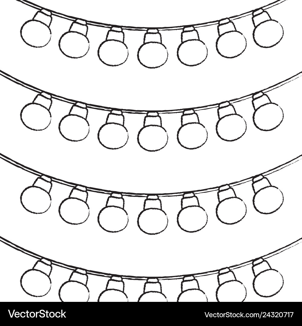 Grunge cute bulb hanging decoration background Vector Image