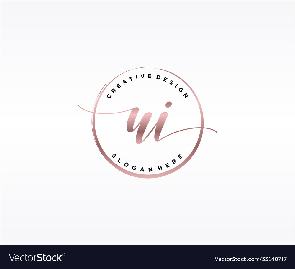 Initial ui handwriting logo with circle template Vector Image Initial ui handwriting logo with circle template Vector Image