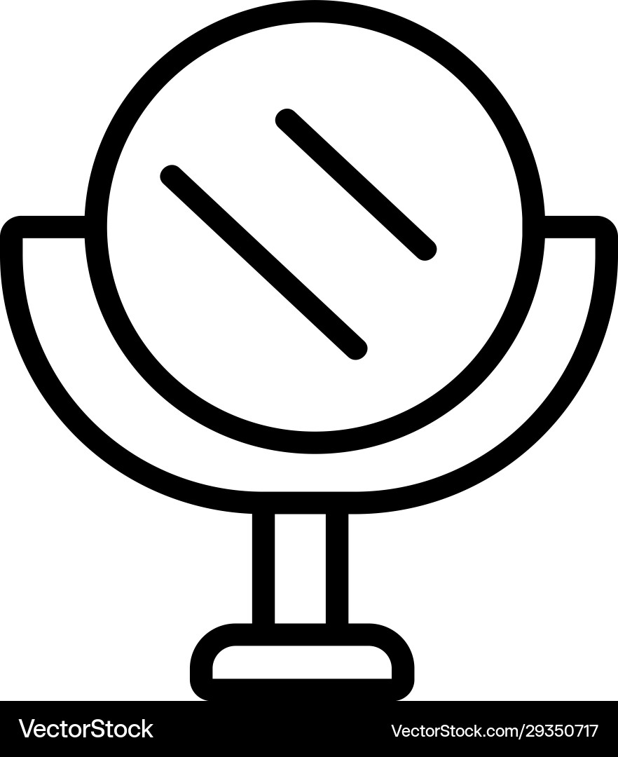 Mirror icon isolated contour symbol Royalty Free Vector