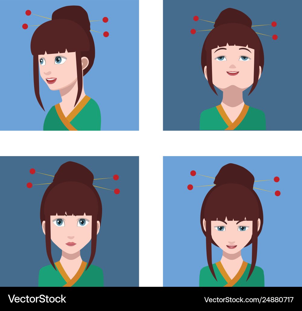 People avatars with colorful backgrounds Vector Image