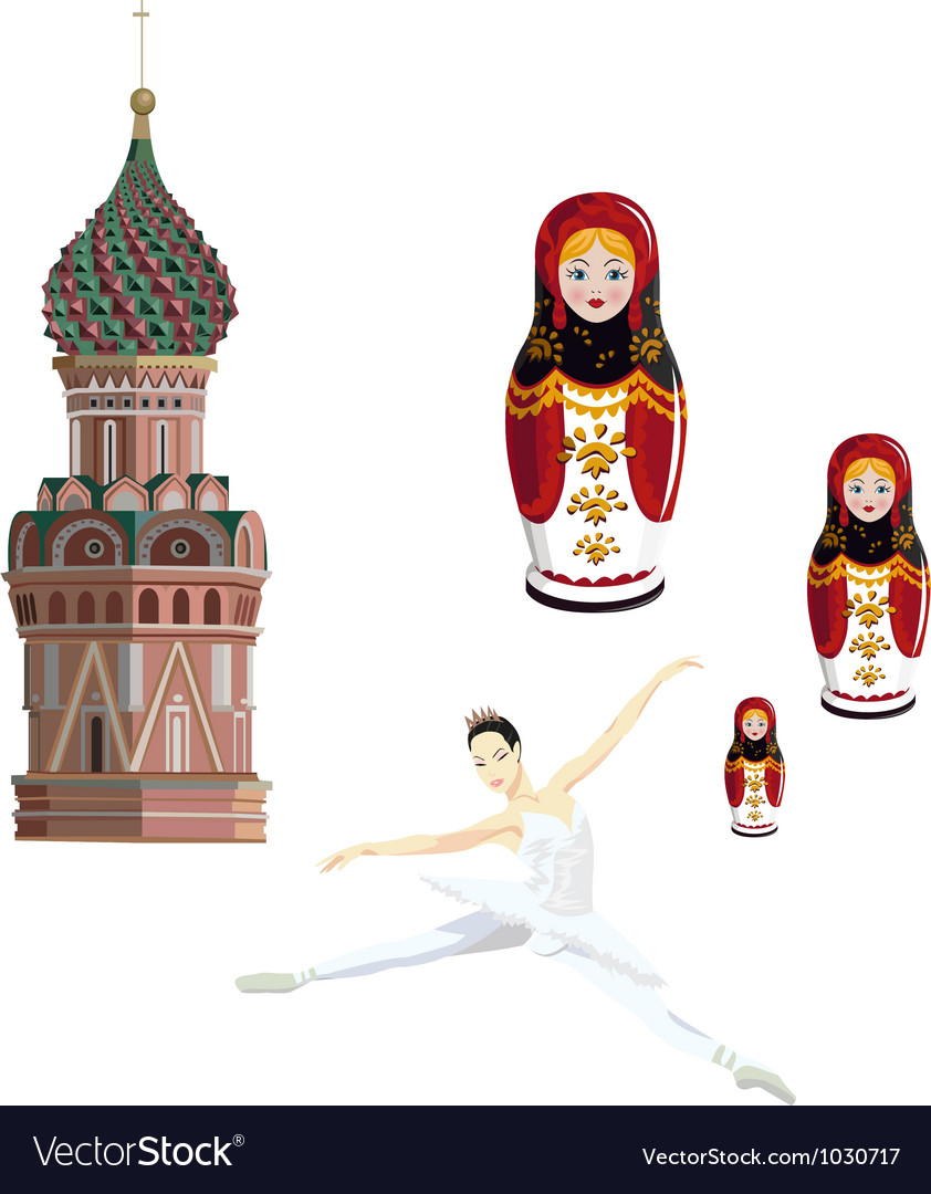 Russian objects Royalty Free Vector Image - VectorStock