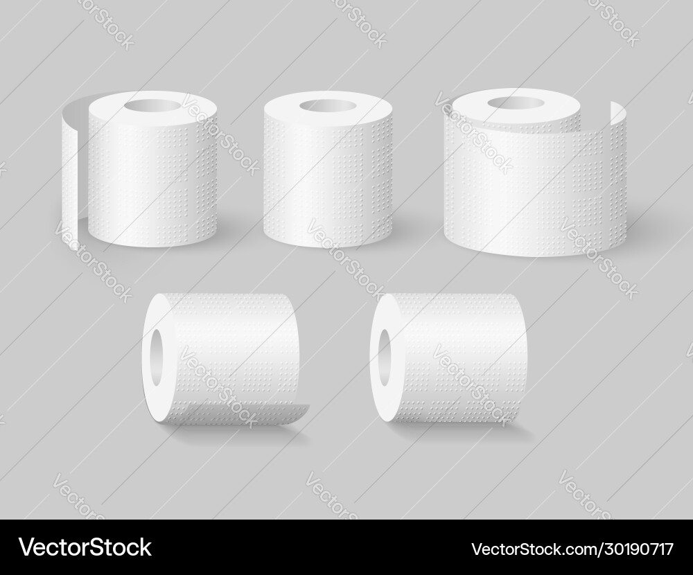 Set realistic soft toilet paper rolls Royalty Free Vector