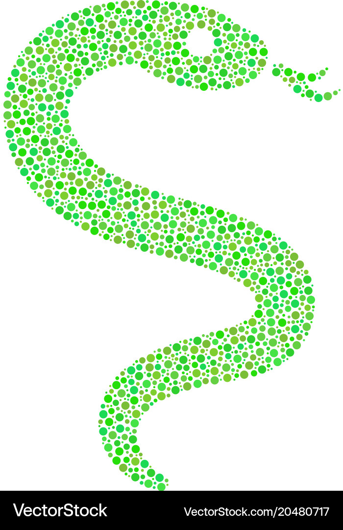 Snake mosaic of small circles Royalty Free Vector Image