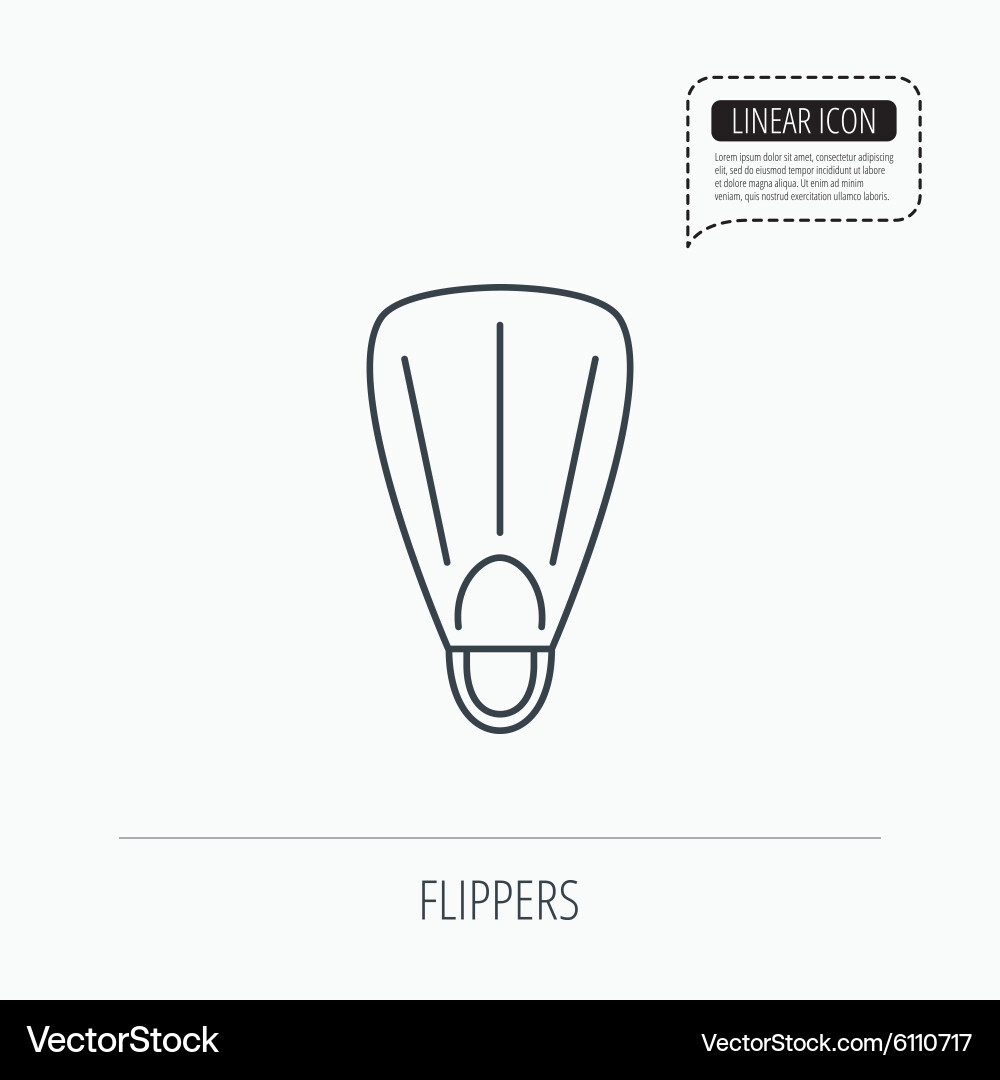 Swimming flippers icon diving sign Royalty Free Vector Image