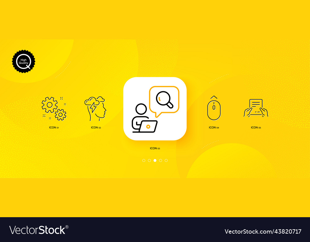 Swipe up inspect and work minimal line icons Vector Image