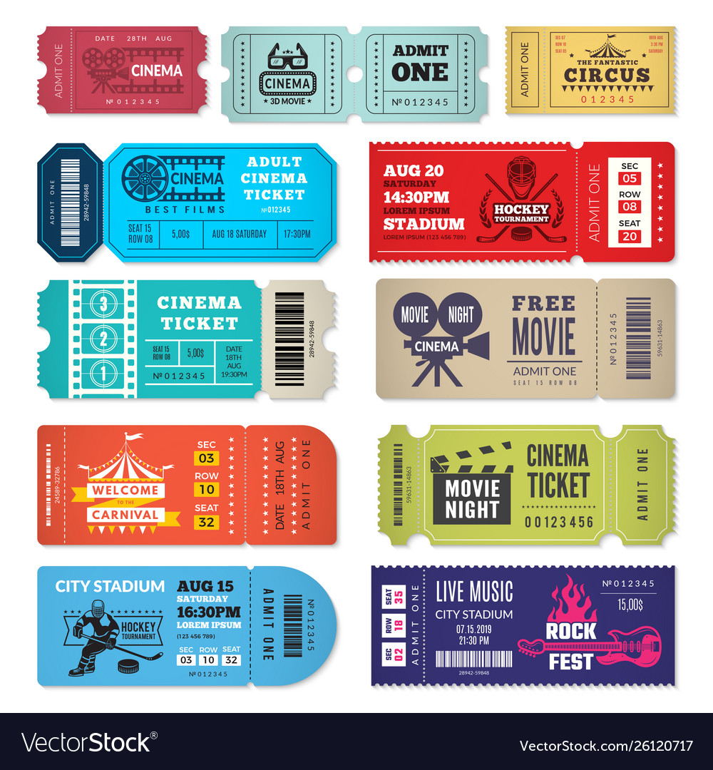 Tickets Template Events Entrance Tickets In Vector Image
