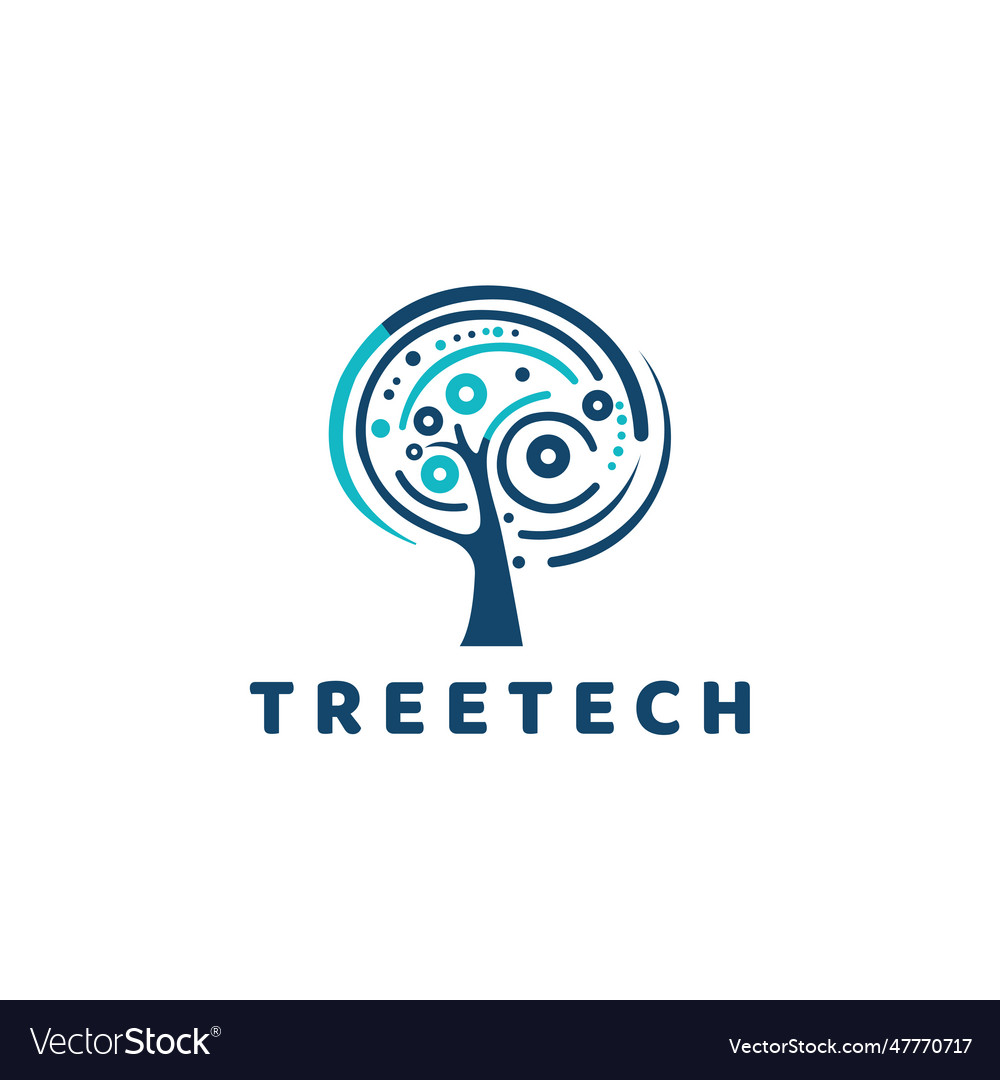 Tree icon logo design template technology Vector Image