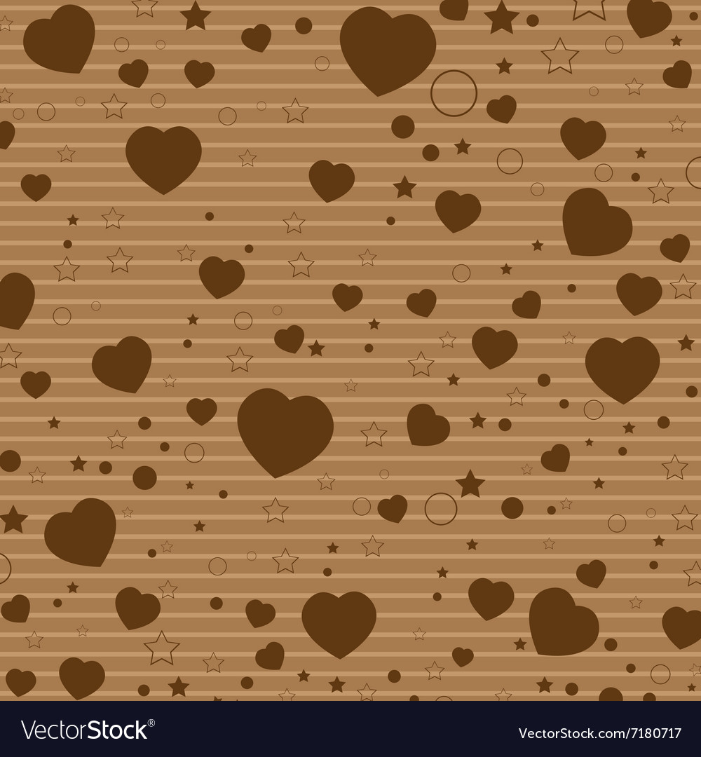 Valentine day and colorful heart on brown Vector Image