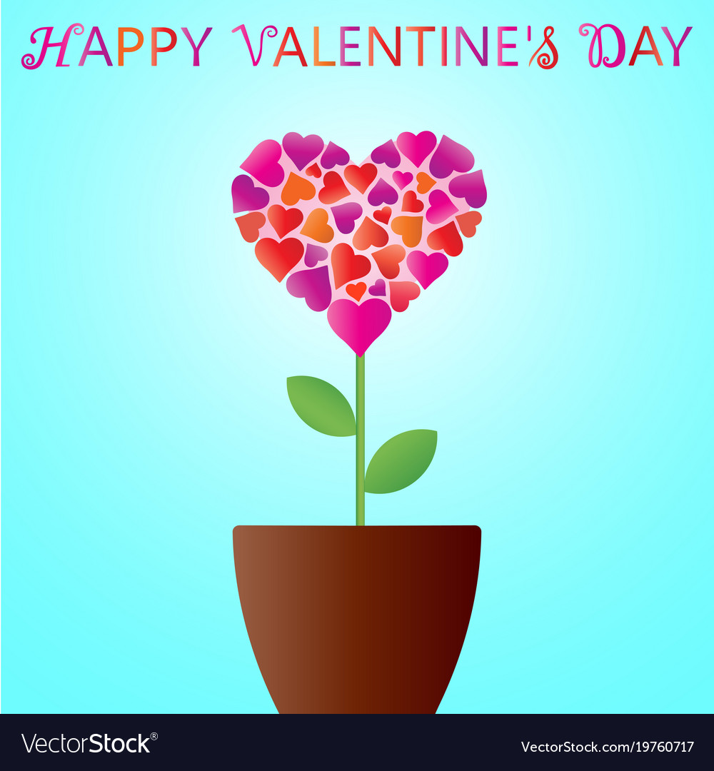 Valentines day heart in the form of a flower Vector Image