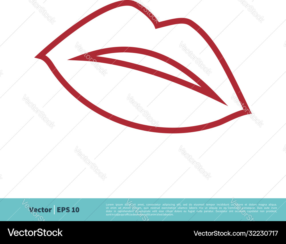 Women lips icon logo template design eps 10 Vector Image