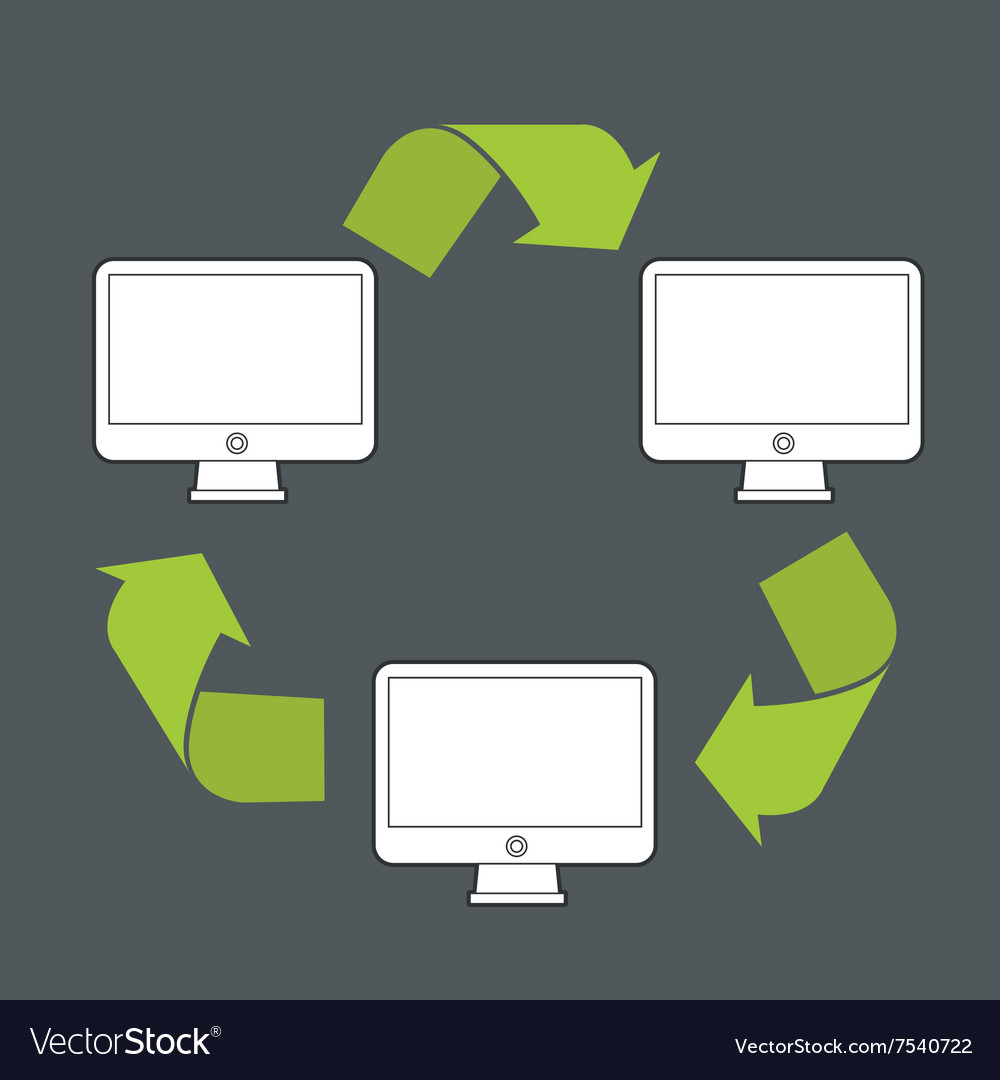 Abstract modern computer data transfer scheme Vector Image