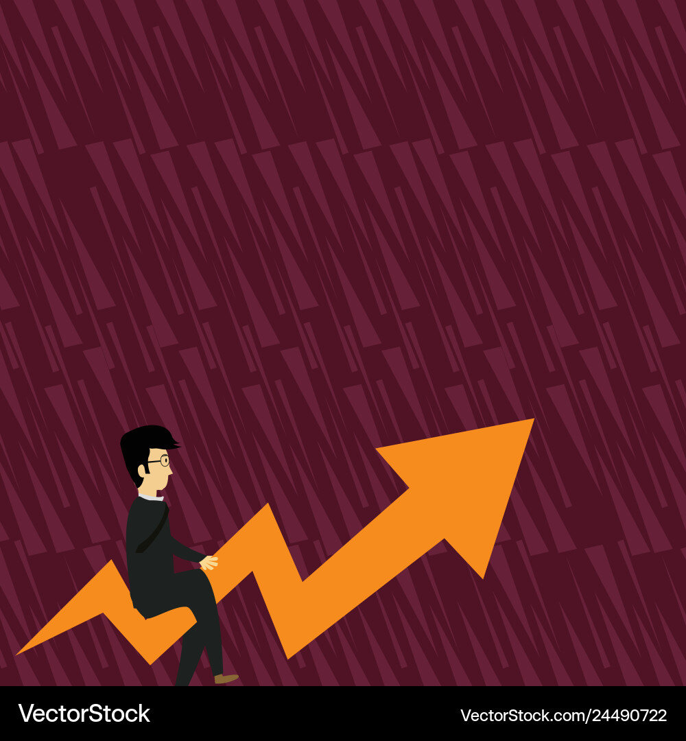 Businessman with eyeglasses riding Royalty Free Vector Image