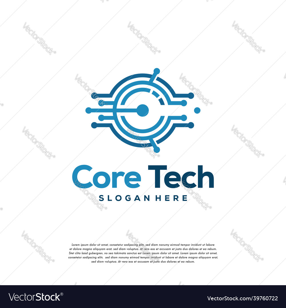 C initial tech logo cool wire Royalty Free Vector Image