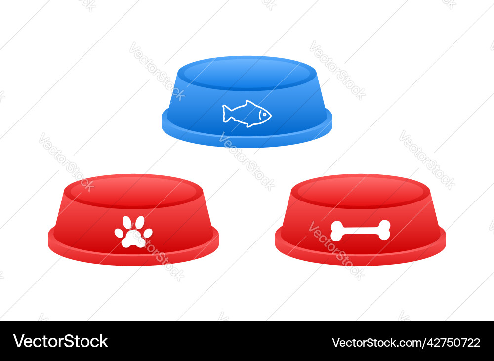 Cartoon pet plate on white backdrop 3d Royalty Free Vector