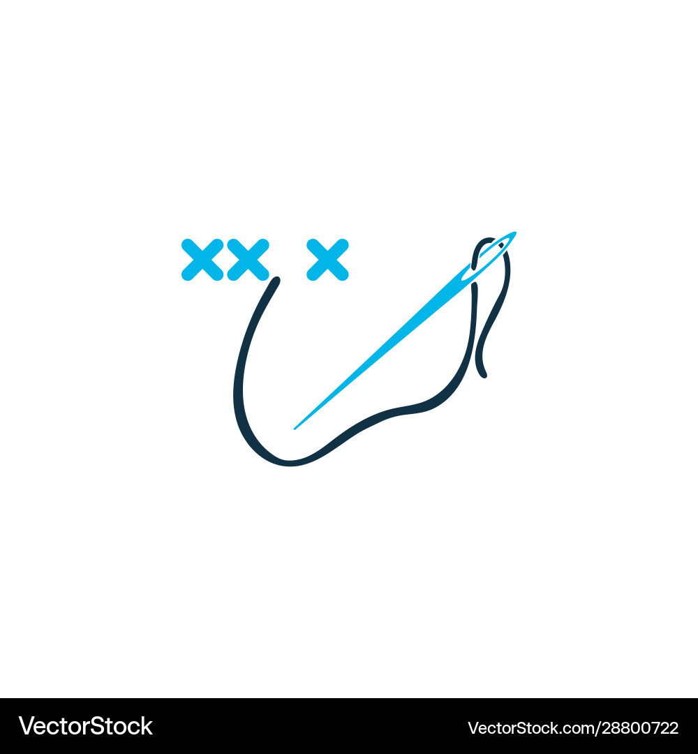 Cross stitch icon colored symbol premium quality Vector Image